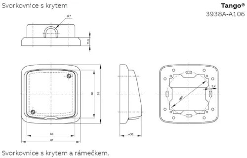 ABB Tango svorkovnice s krytem slonová kost 3938A-A106 C