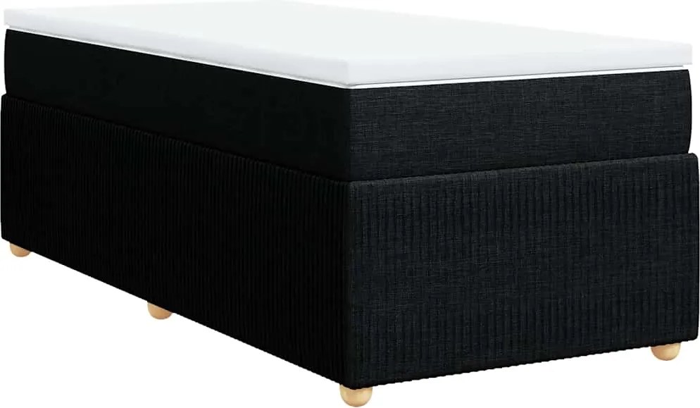 Box spring postel s matrací černá 80 x 200 cm textil 3285527