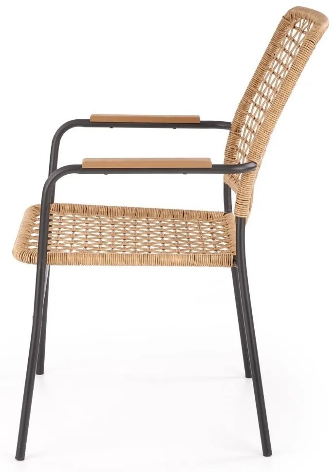 Jídelní židle Baltar, ratan / černá