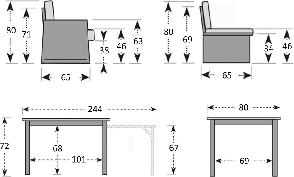 Doppler AVILA zahradní sedací souprava 2+1+1