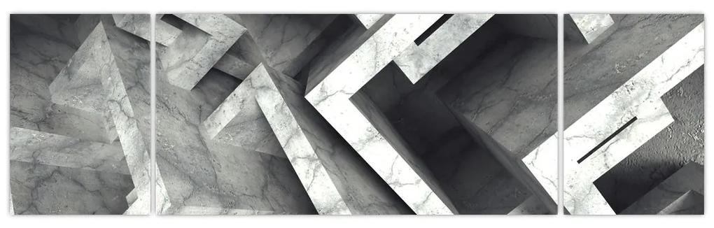 Abstraktní obraz krychlí (170x50 cm)