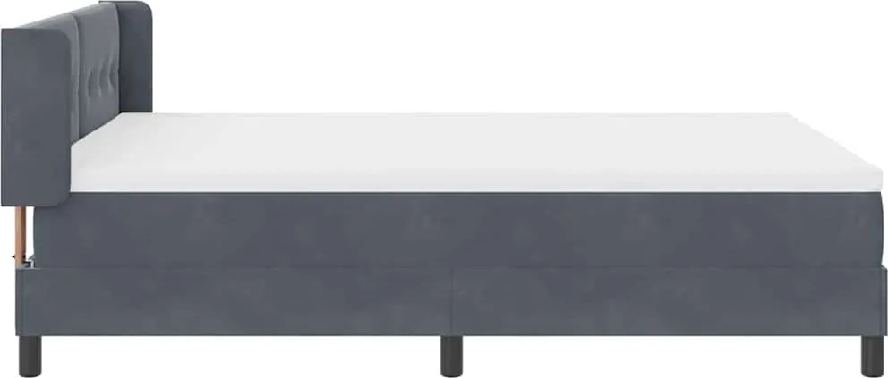 Postel s boxspringem s čelo Tmavě šedá 200 x 160 cm samet 3341475