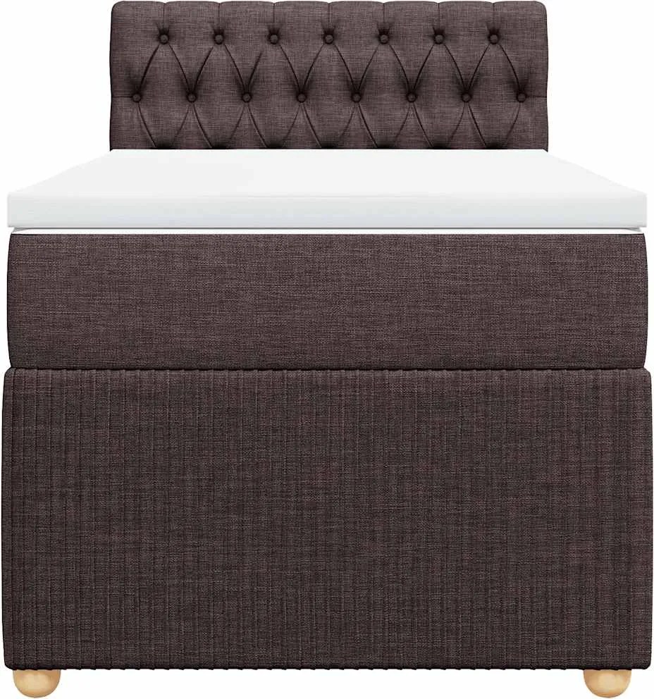 Box spring postel s matrací tmavě hnědá 90x200 cm textil 3287349