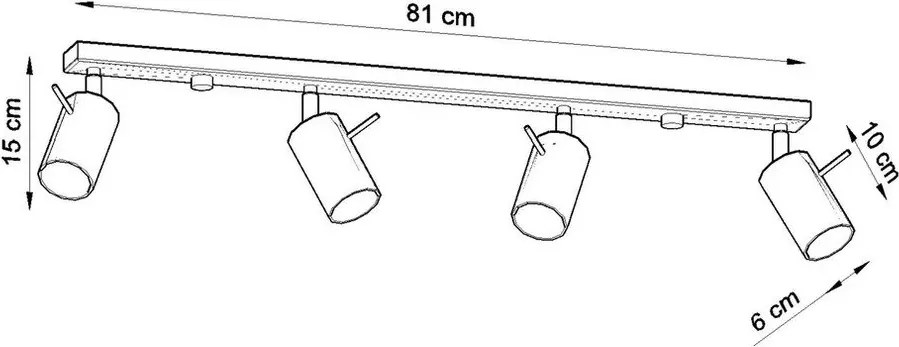 Stropní svítidlo ve stříbrné barvě Sollux Etna 4L