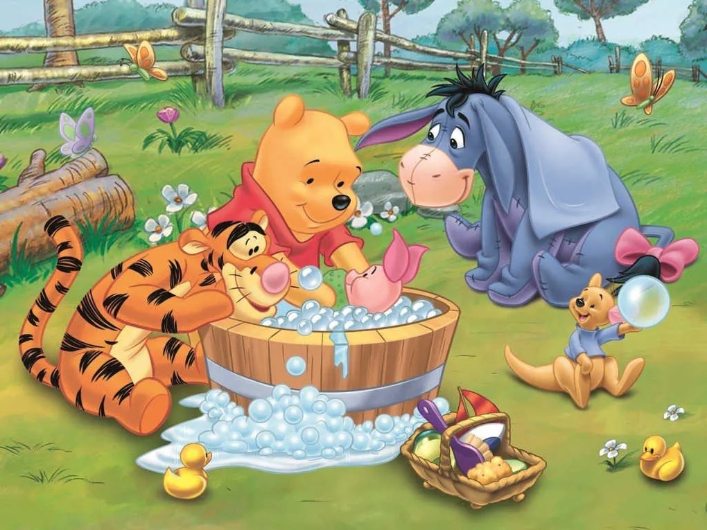 TREFL Puzzle Medvídek Pú: Prasátko se koupe 27x20cm 30 dílků skládačka v krabici tr18198