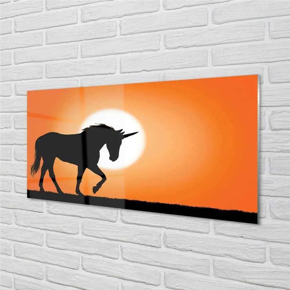 Obraz na skle Sunset Unicorn 100x50 cm