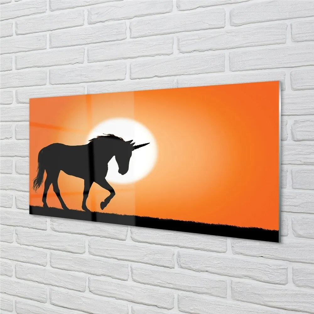 Obraz na skle Sunset Unicorn 120x60 cm