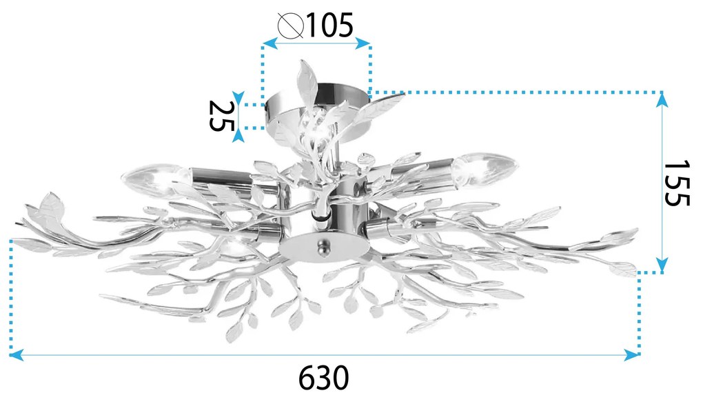 Toolight Stropní osvětlení Modern D65 EBT022-5C zlaté
