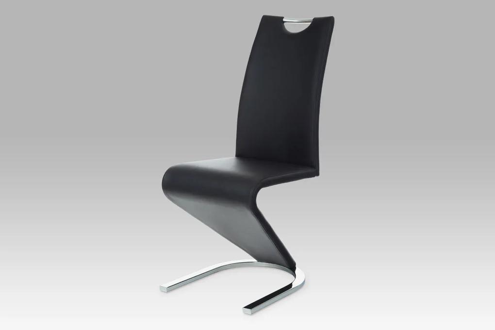 Jídelní židle chrom ekokůže černá HC-790 BK