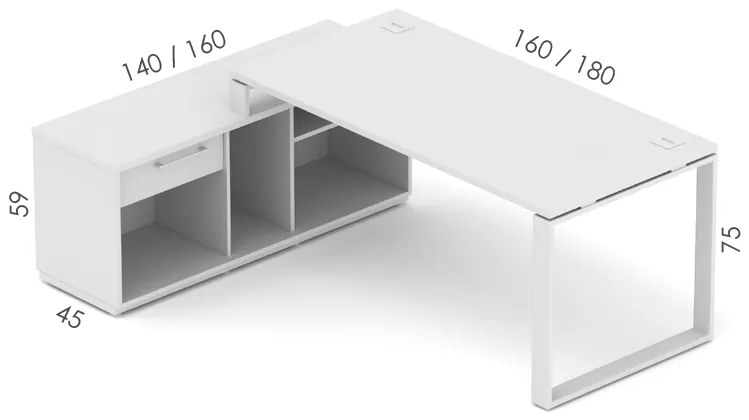 NABYTEK-DESIGNOVY.CZ - DEBZ5OLP - Kancelářská sestava EPIC Z5 O pro jednu osobu, dub/černá