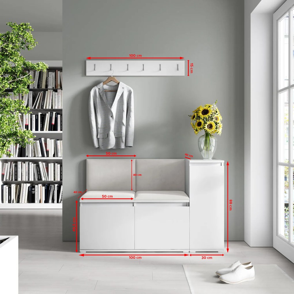 Eka Předsíňová stěna s čalouněnými panely Trinity 25 - Dub Artisan s černou / Okrová 2325