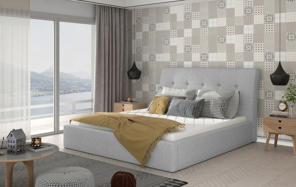 Čalouněná postel INGE - Grande 81 - 140x200cm - Dřevo