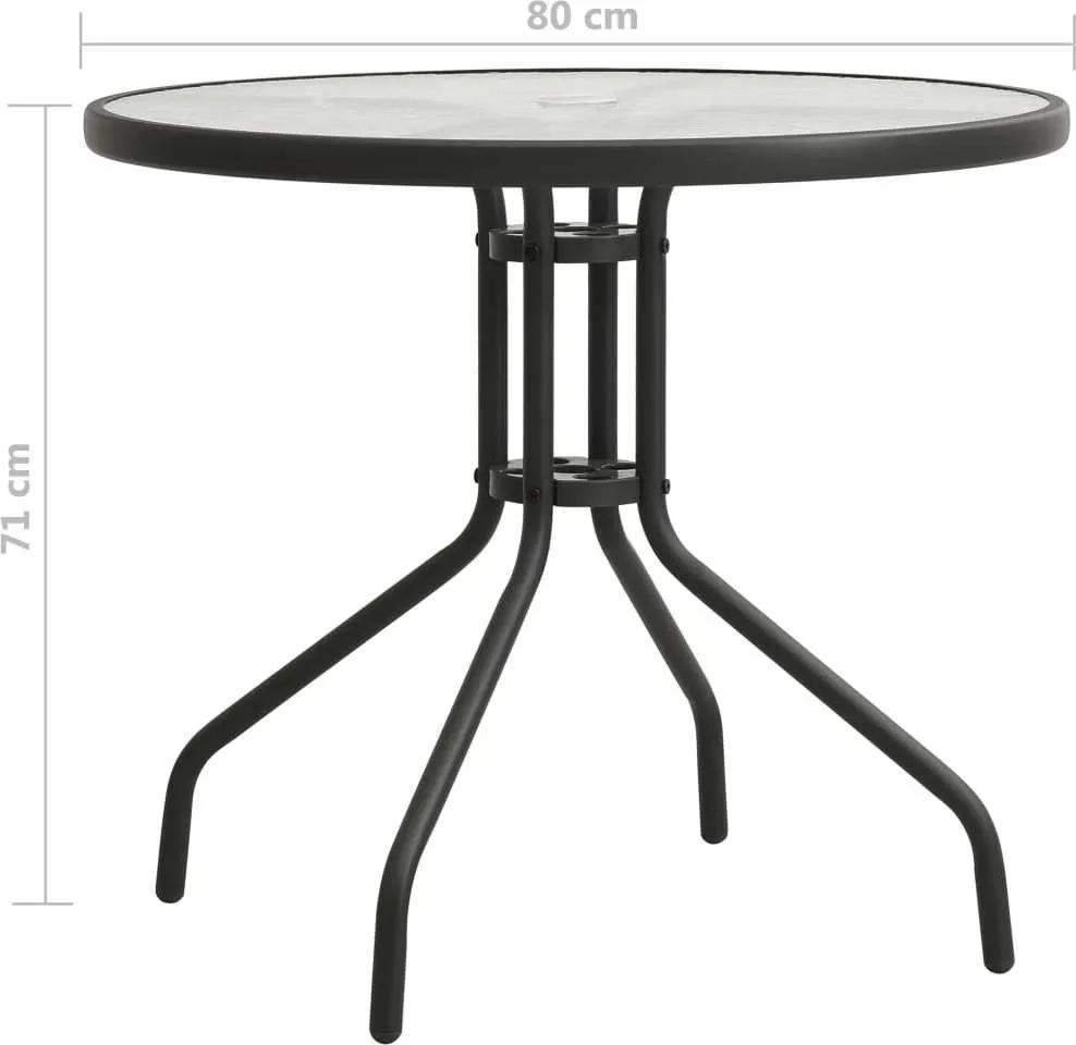 vidaXL Balkónový stolek antracitový Ø 80 x 71 cm ocel [313089]