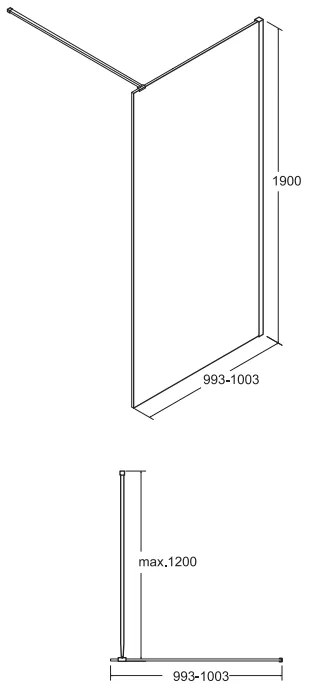 Besco Toca Walk In sprchový kout Rozměr Walk In: 120cm