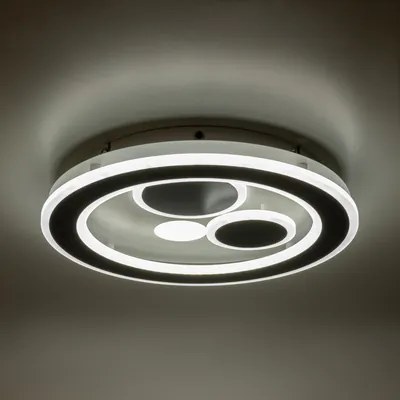 Kruhové stropní svítidlo LED 35W bílo-černé DUNK 37 cm s dálkovým ovládáním