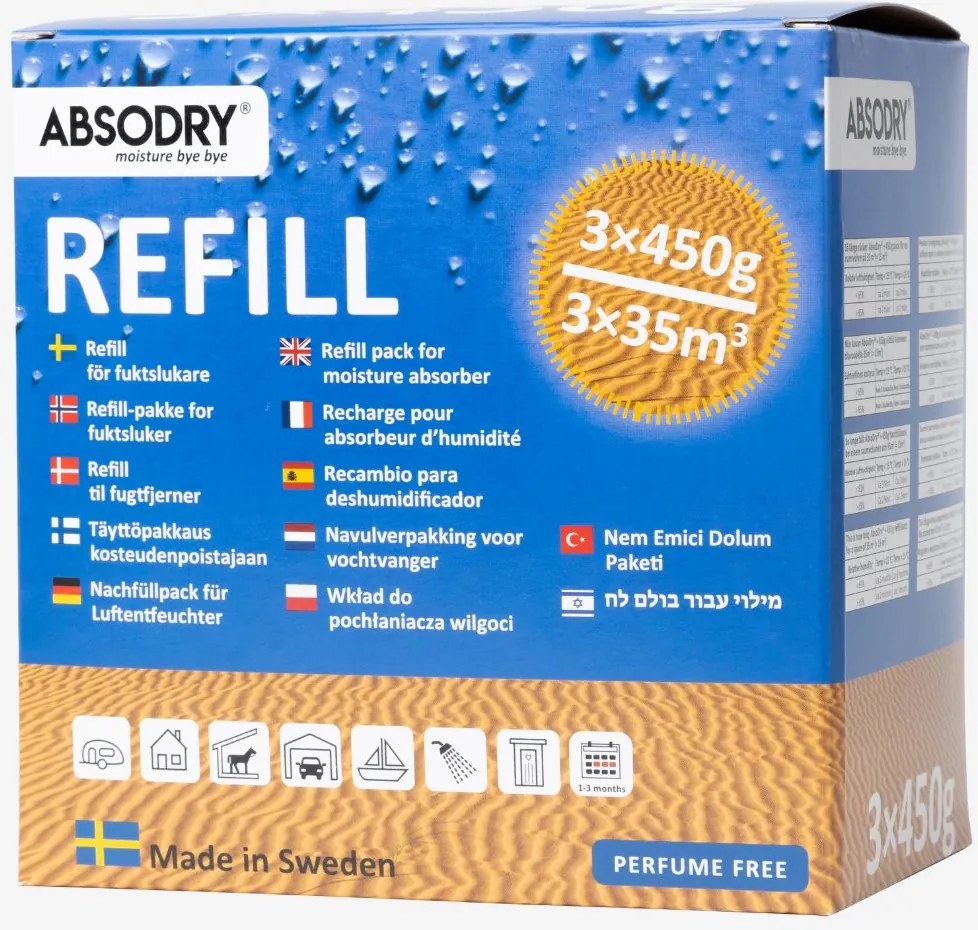 Everbrand Sweden Everbrand náhradní sáčky do pohlcovače vlhkosti Absodry Maxi, 3 x 450 g