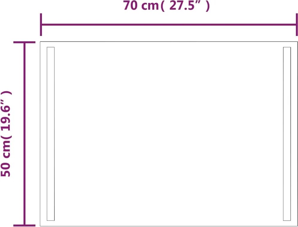 Koupelnové zrcadlo s LED osvětlením 50x70 cm 3154063