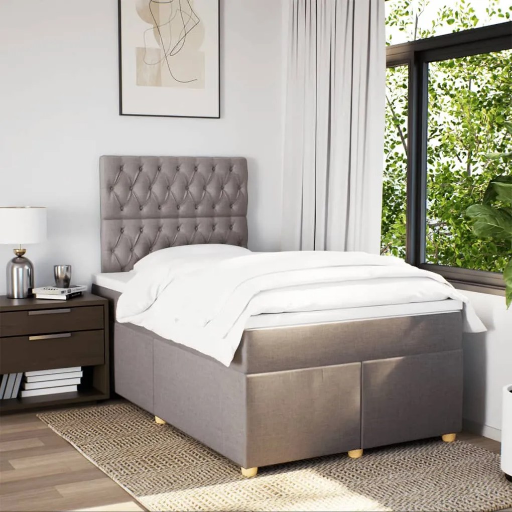 Box spring postel s matrací taupe 120x190 cm textil 3293530