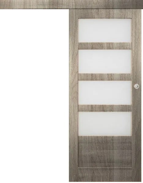 posuvné interiérové dveře na stěnu vasco doors BRAGA model 5 Průchozí rozměr: 70 x 197 cm, Orientace dveří: Levé dveře, Dekor: Buk jasmínový