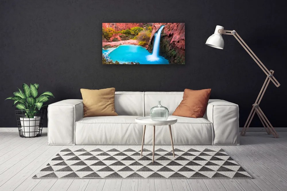 Obraz na plátně Vodopád Hory Příroda 120x60 cm