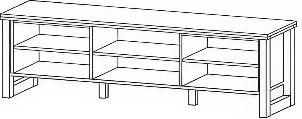 Televizní stolek BARDARO dub grange/černá