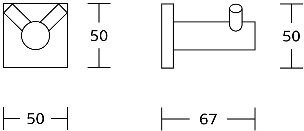 Mexen příslušenství, držák na ručníky, 2-háček, chromová, 7081835-00