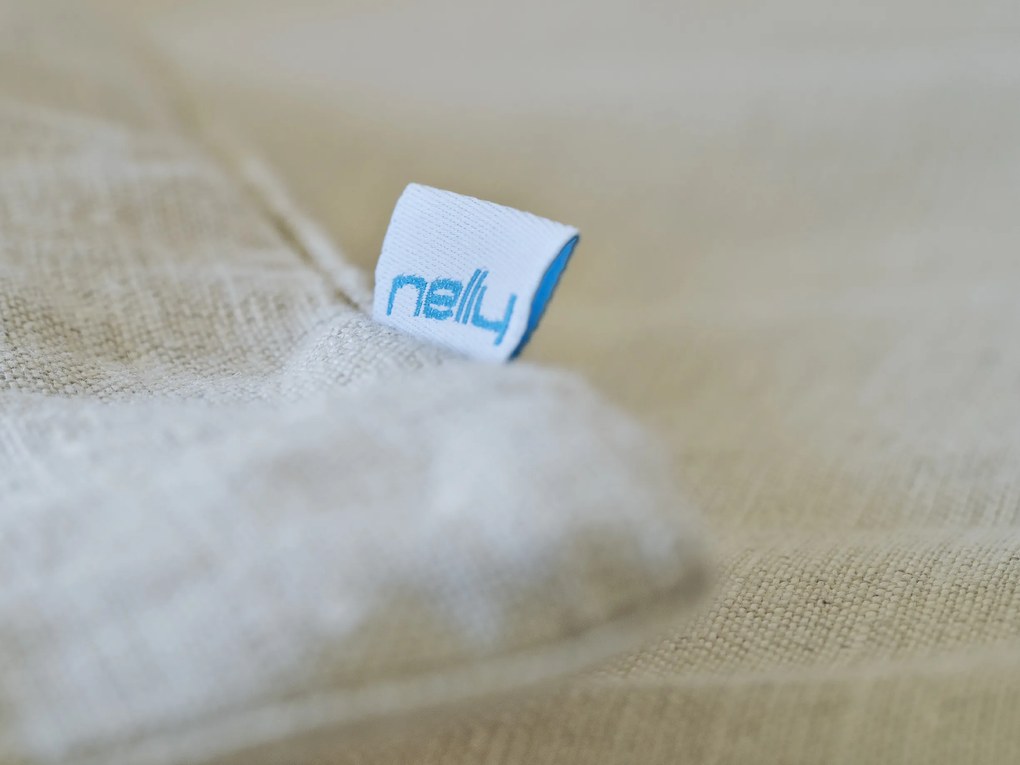 Nelly Lněný povlak na přikrývku - oatmeal Rozměr: 200/200 CM Knoflík
