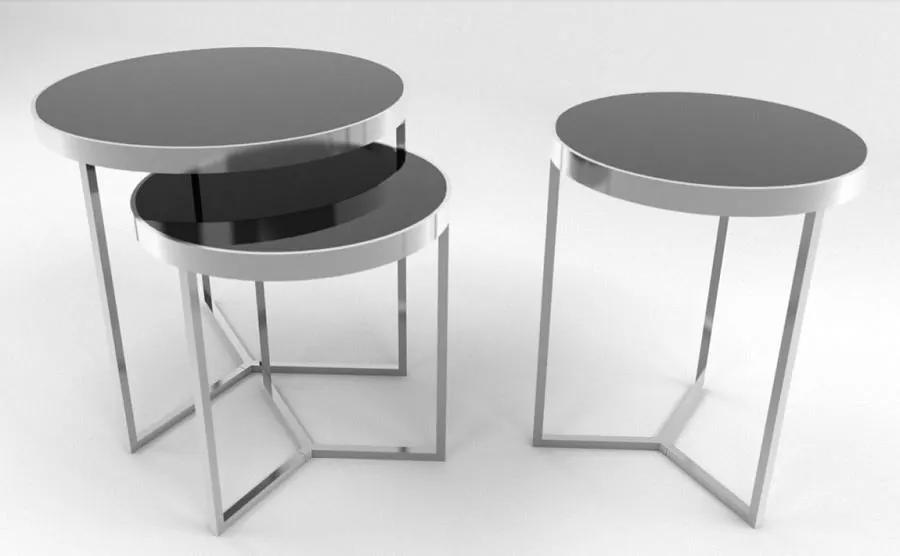 Casarredo - Komfort nábytek Kulatý konferenční stolek DELIA II, set 2 kusů, černá