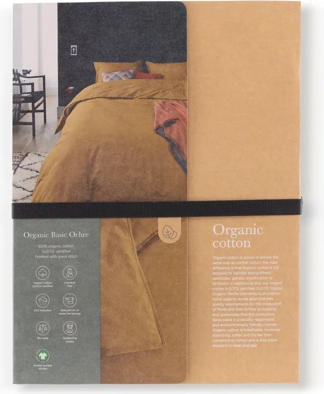 Organic Care povlečení z organické bavlny 140x200 + 70x90, okr (Povlečení na jednolůžko z organické bio bavlny v ekologickém balení )