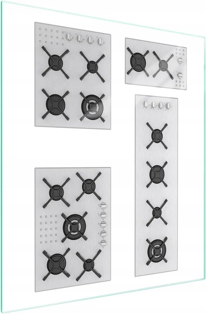 Skleněná Krájecí Deska 45x52 Kuchyně Tvrzené Sklo 7v1