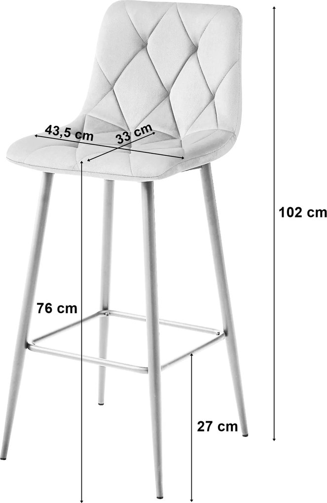TRENDIE Sametová barová židle Bari béžová