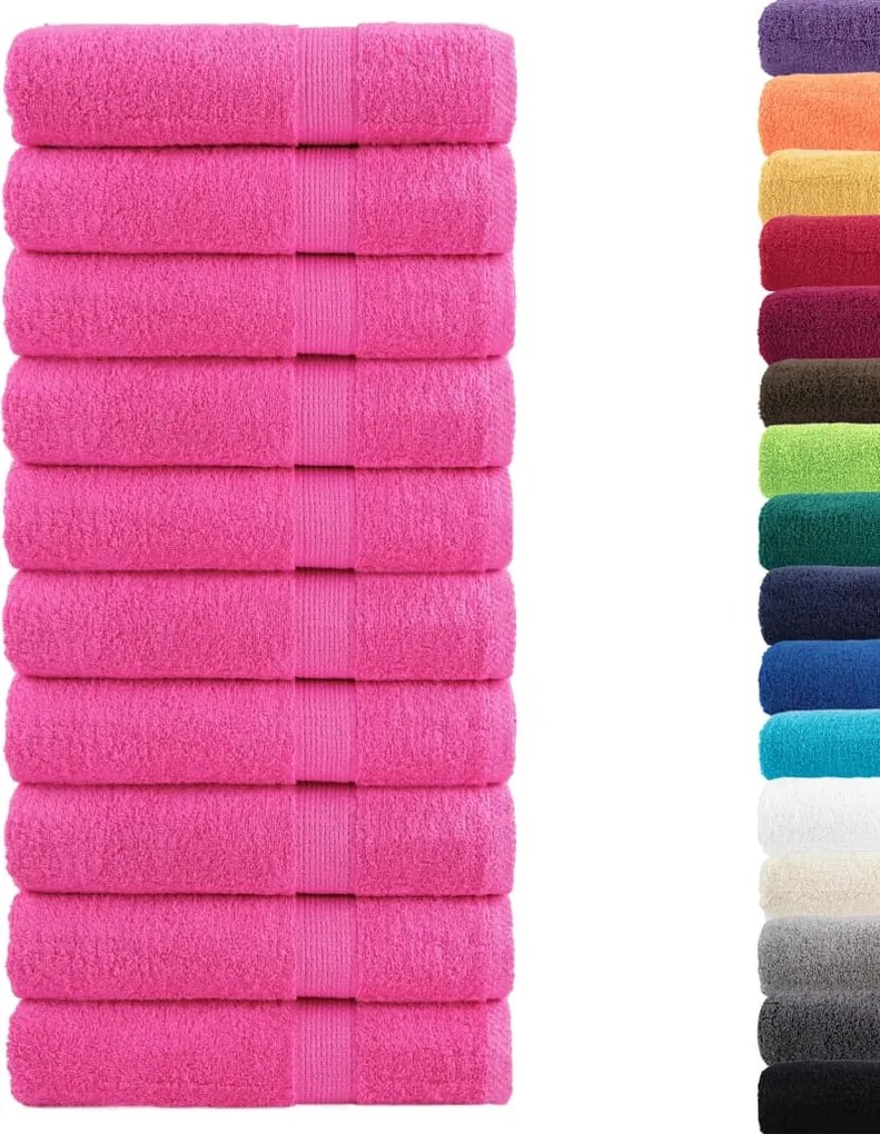 Premium ručníky SOLUND 10 ks růžové 50 x 100 cm 600 g/m² 137523