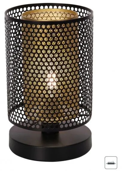 Stolní lampa Cheval 1xE14 40W černá / zlatá - WOFI