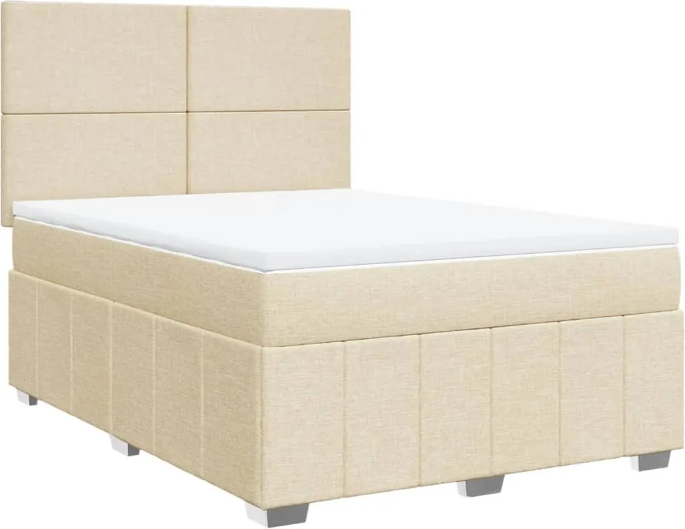 Box spring postel s matrací krémová 140x190 cm textil 3293961