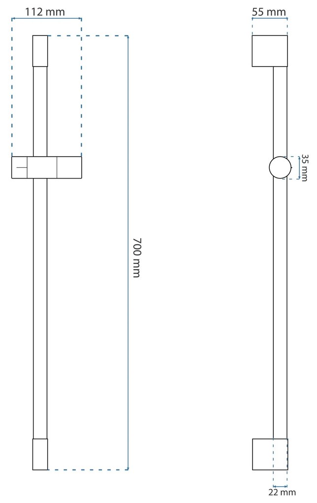 Rea příslušenství, sprchový sloup s držákem ruční sprchy 70cm, zlatá, REA-P5981