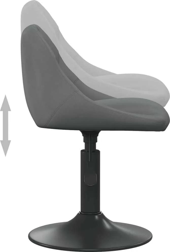 vidaXL Otočné jídelní židle 2 ks samet [335328] Barva: Tmavě šedá