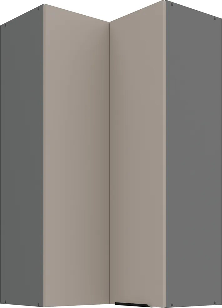 ARIA ta | horní kuchyňská skříňka 60x60 GN-108 2F (90°) rohová s policemi | EXTRA VYSOKÁ | 60x60 cm | antracit/béžová