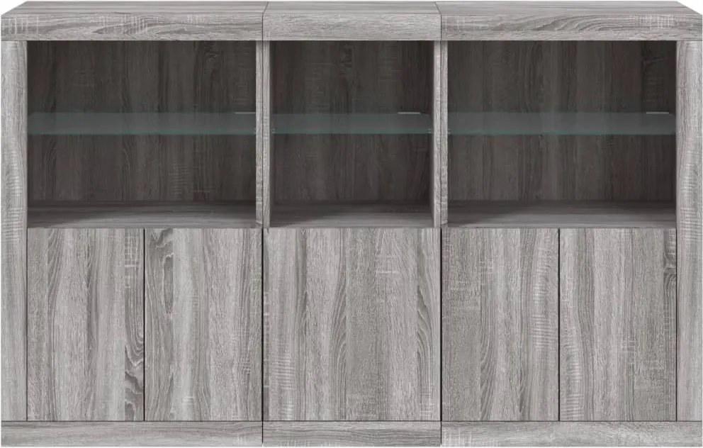 Příborník s LED osvětlením šedý sonoma 162 x 37 x 100 cm 3209147