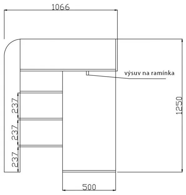 Patrová postel TOLEDO 1 | bílá/šedá-lesk | UNIVERZÁLNÍ