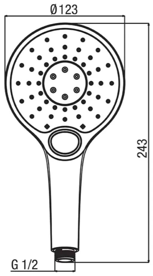 Alpi Idroterapia - ruční sprcha se SELECT tlačítkem Ø120 mm, chrom DC060