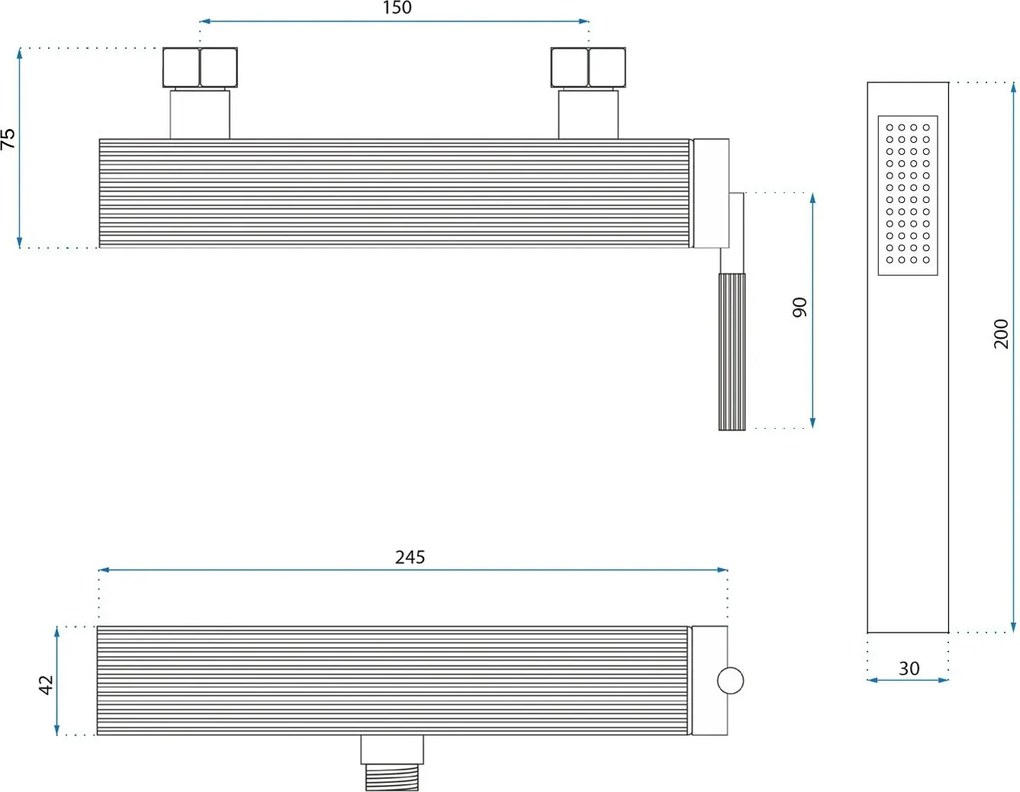 Rea Argon, sprchová baterie bez příslušenství, zlatá lesklá, REA-B7807