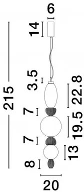 LED zlato-oranžovo-modré moderní svítidlo Obří