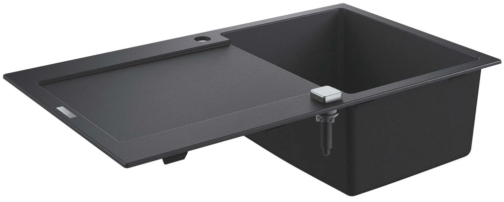 Grohe - Kompozitní dřez K500 s automatickým odtokem, 86x50 cm, granitová černá 31644AP0