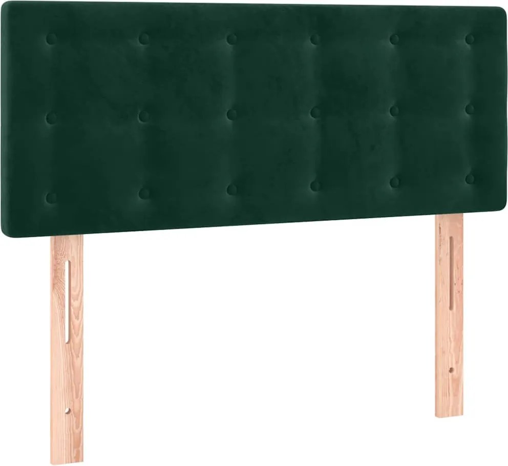 Čelo postele s LED tmavě zelené 100x5x78/88 cm samet 3122091