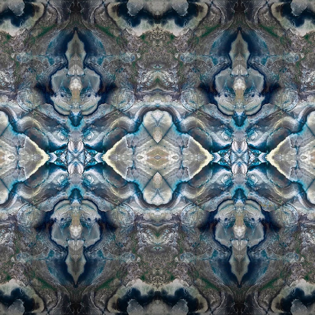 Šedo-modrá abstraktní obrazová vliesová tapeta  Z80076 Philipp Plein, Zambaiti Parati