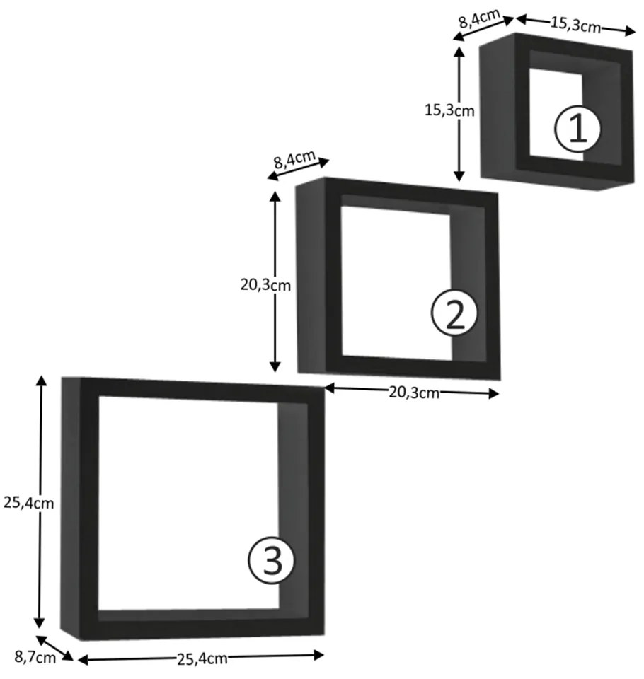 Kondela Police, 3 ks, černá, KVADRO NEW
