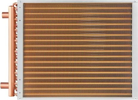 45,7 × 50,8 cm výměník tepla voda/vzduch 3řadý 9,5 mm měděné porty 242 žeber