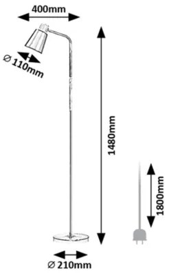 Rabalux 74003 - Stojací lampa AZIM 1xE27/40W/230V