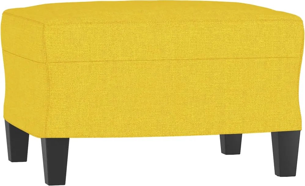 3místná pohovka s podnožkou světle žlutá 180 cm textil 3201042