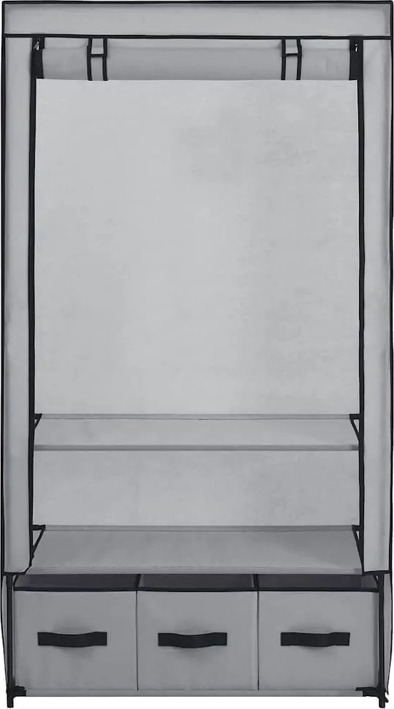 Šatní skříň šedá 87 x 49 x 159 cm textil 282460